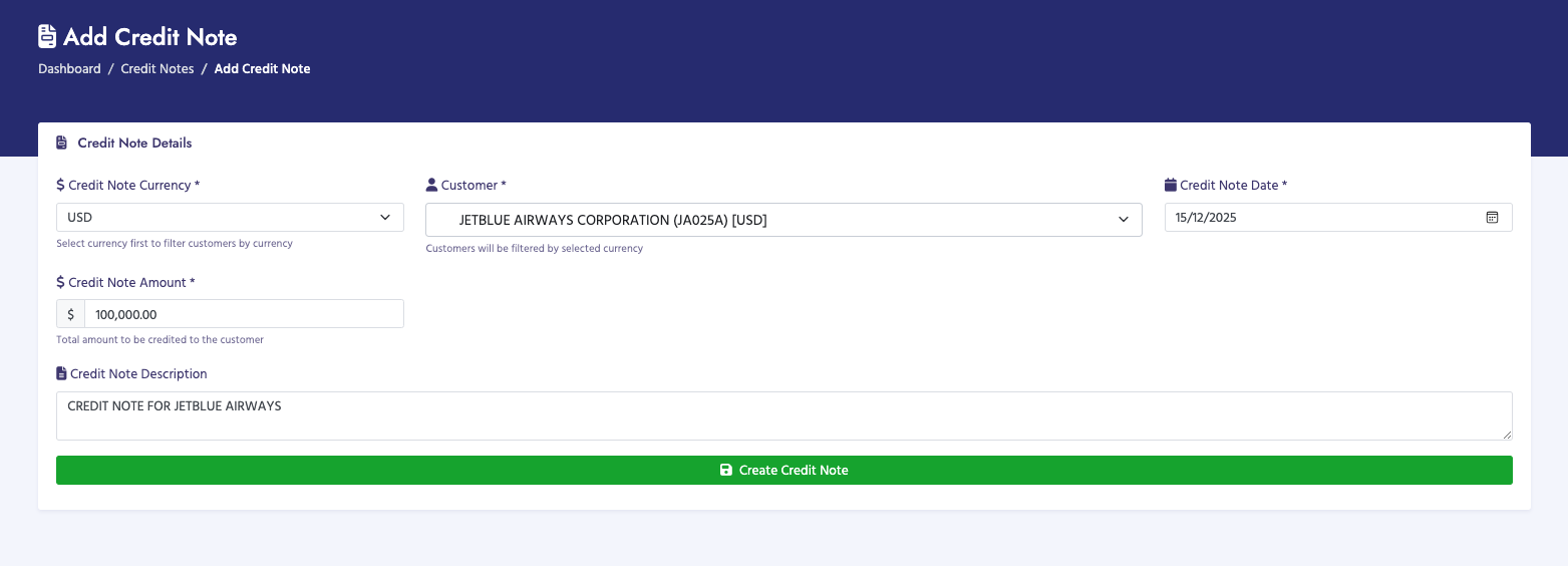 JCAA Billing System - User Manual